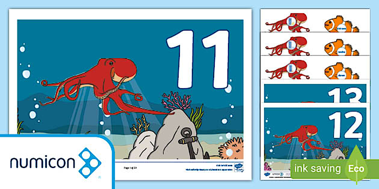 Under the Sea Representing Numbers 11- 20 Sorting Activity